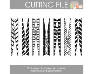 Free SVG Cut File - Striped Clothespins - Burton Avenue
