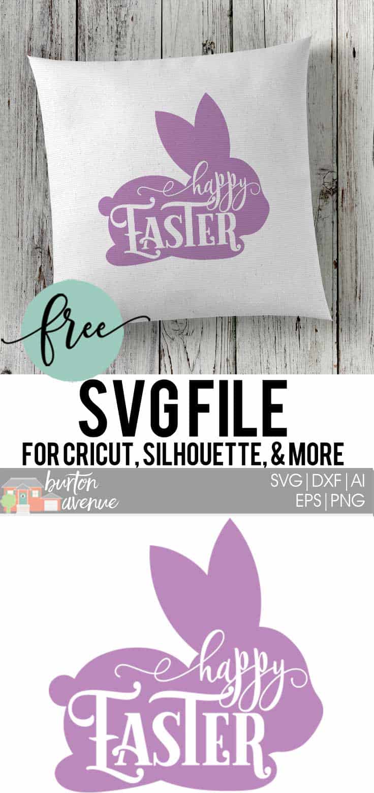 Free SVG Cut File - Happy Easter in Bunny - Burton Avenue