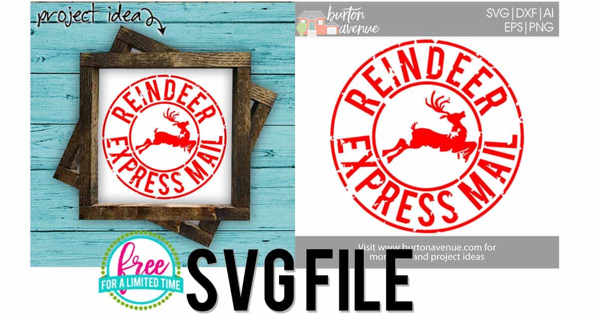 Grunge Reindeer Express Mail Stamp - Burton Avenue