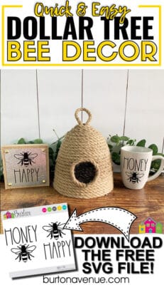 Quick & Easy Dollar Tree Bee Decor for Cricut & Silhouette - Burton Avenue