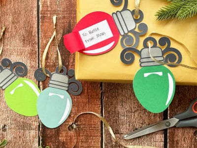 Pull Tab Christmas Light Gift Tag - Burton Avenue