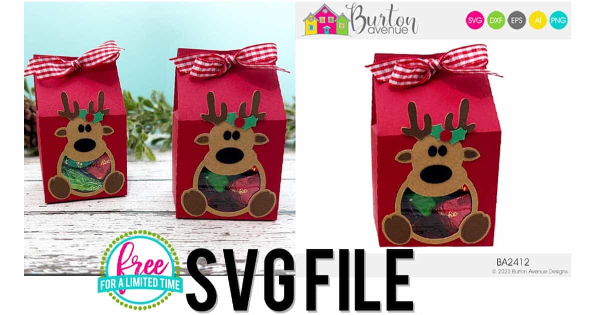 Reindeer Mini Milk Carton - Burton Avenue