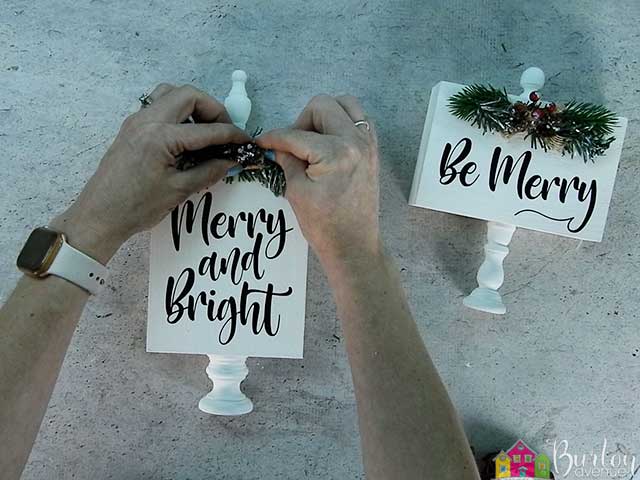 glue-greenery-onto-sign - Burton Avenue