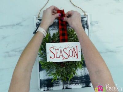 Buffalo Plaid Christmas Wreath Sign - Burton Avenue